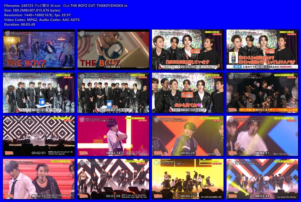 240725 テレビ朝日 Break Out THE BOYZ CUT