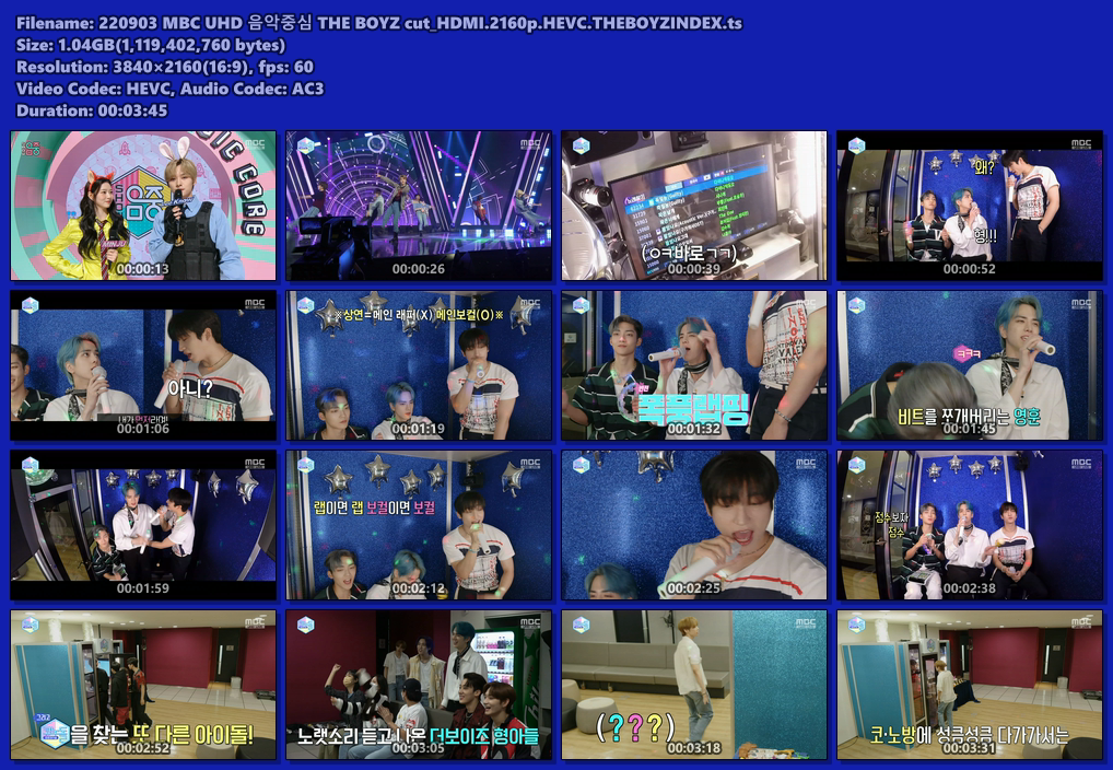 220903 MBC UHD 음악중심 THE BOYZ cut_HDMI.2160p.HEVC