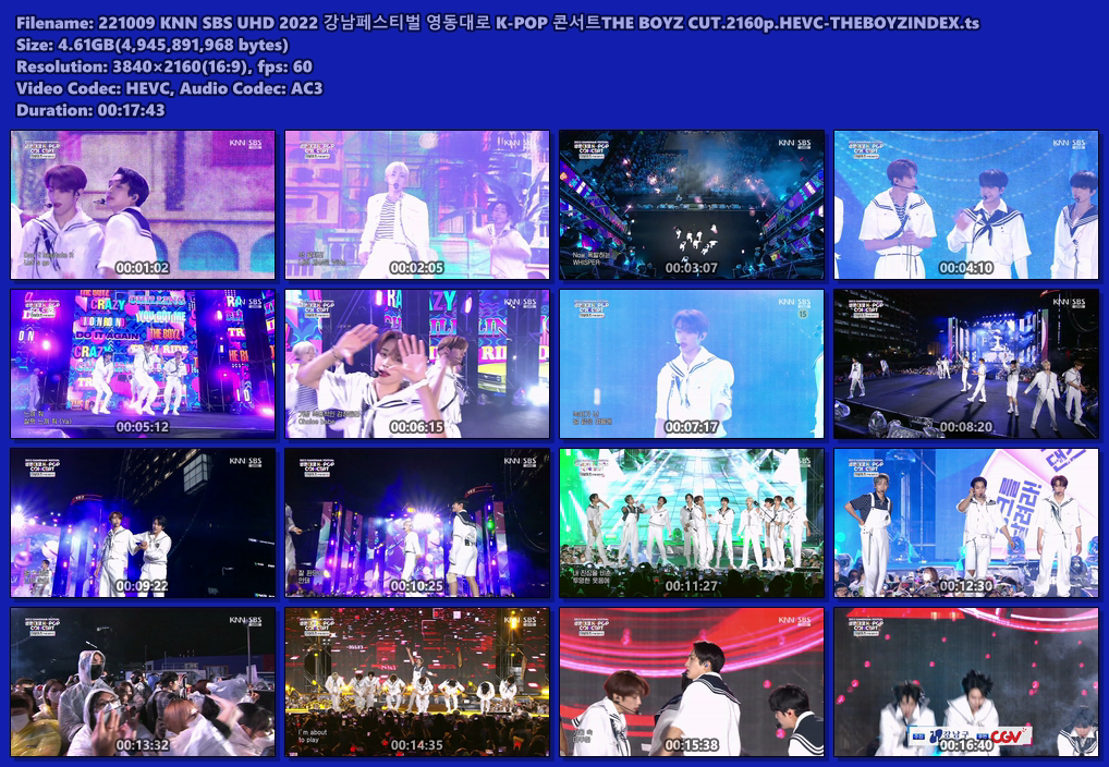 221009 KNN SBS UHD 2022 강남페스티벌 영동대로 K-POP 콘서트THE BOYZ CUT.2160p.HEVC