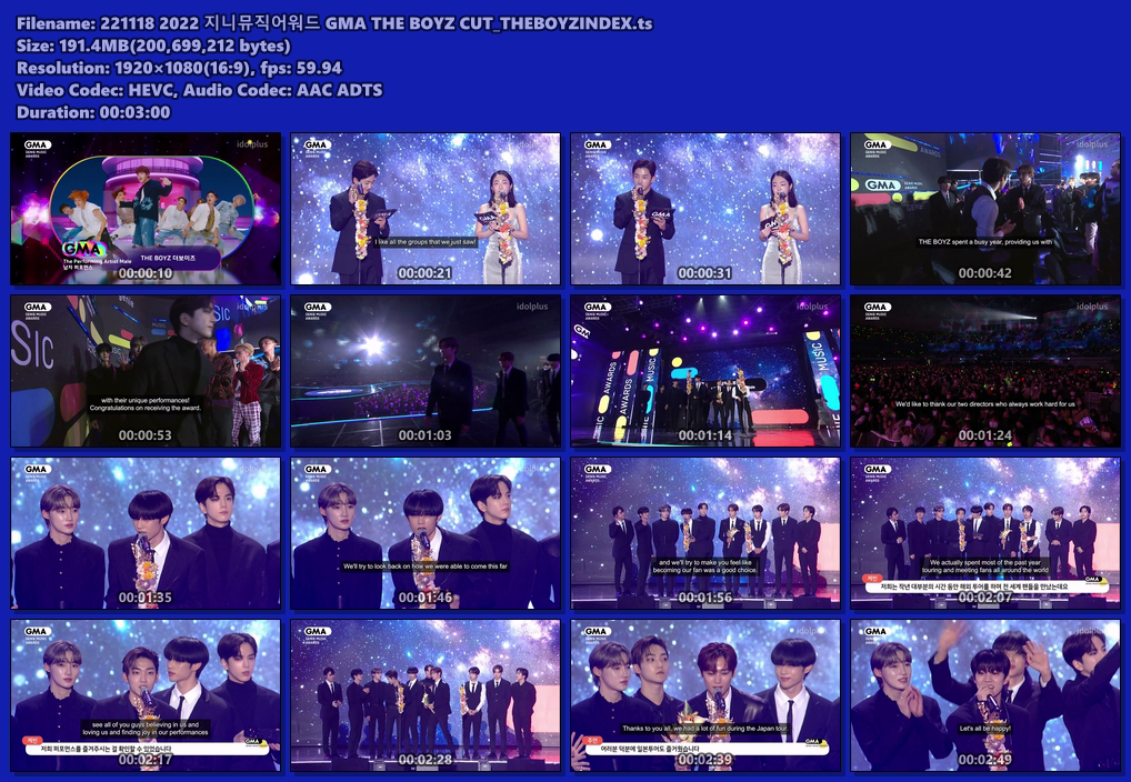 221118 2022 지니뮤직어워드 GMA THE BOYZ CUT